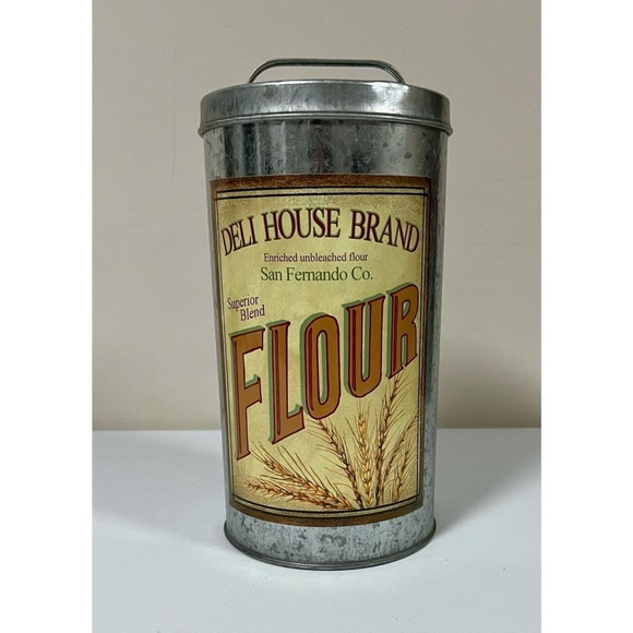 Accents | Metal Tin Flour Vintage Retro Canister Container Vintage ...